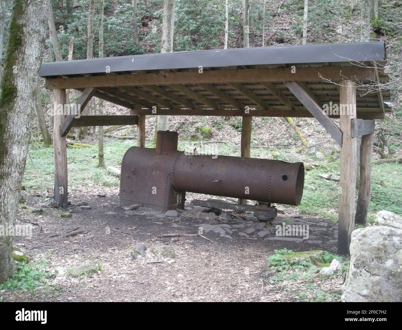 Old logging equipment from the 1920s and 1930s remains along Little ...