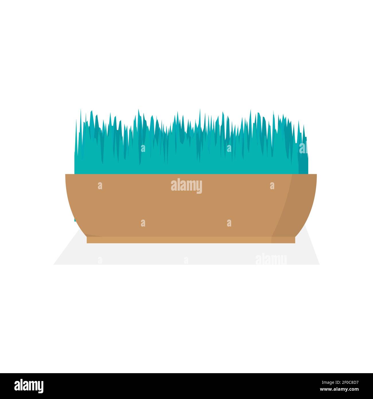 Green grass in a pot. Minimalistic design. A modern image of a potted ...