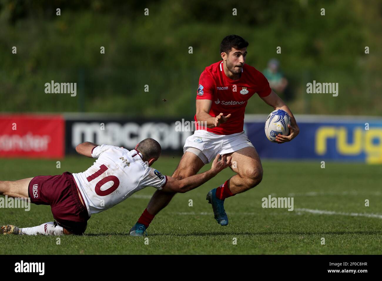 Lisbon. 6th Mar, 2021. Rafaele Storti (R) of Portugal vies with Lasha ...