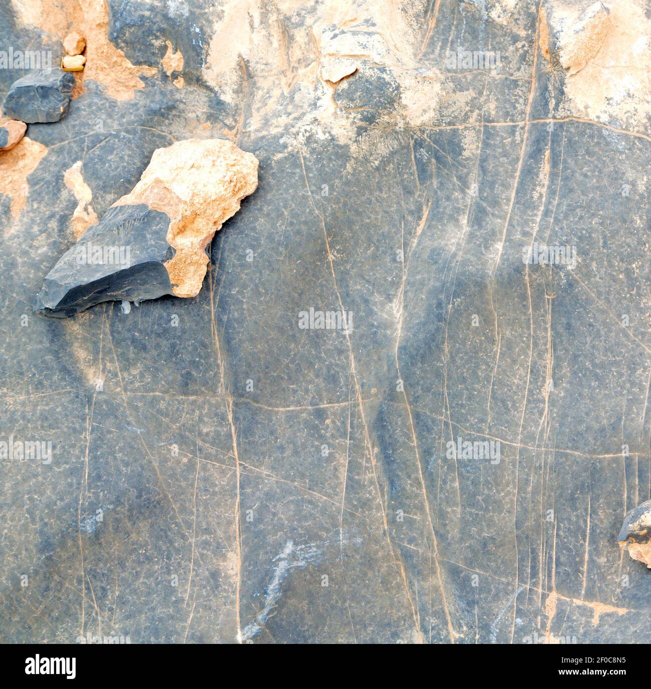 In oman rub al khali old desert and the abstract cracked sand texture ...