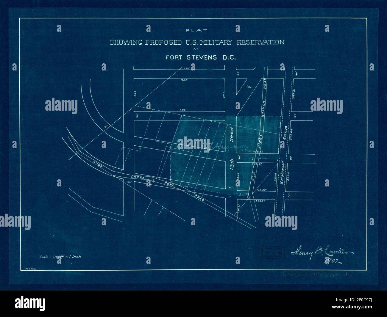 Plat showing proposed U.S. military reservation at Fort Stevens D.C ...