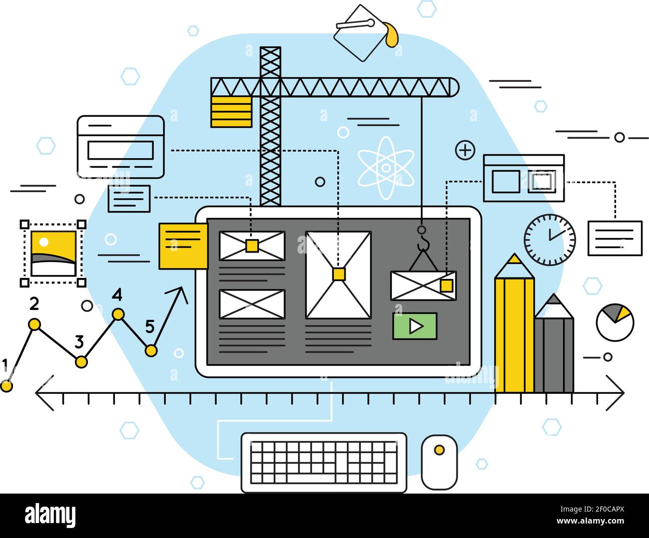 Mobile application flat concept creation and development abstract ...