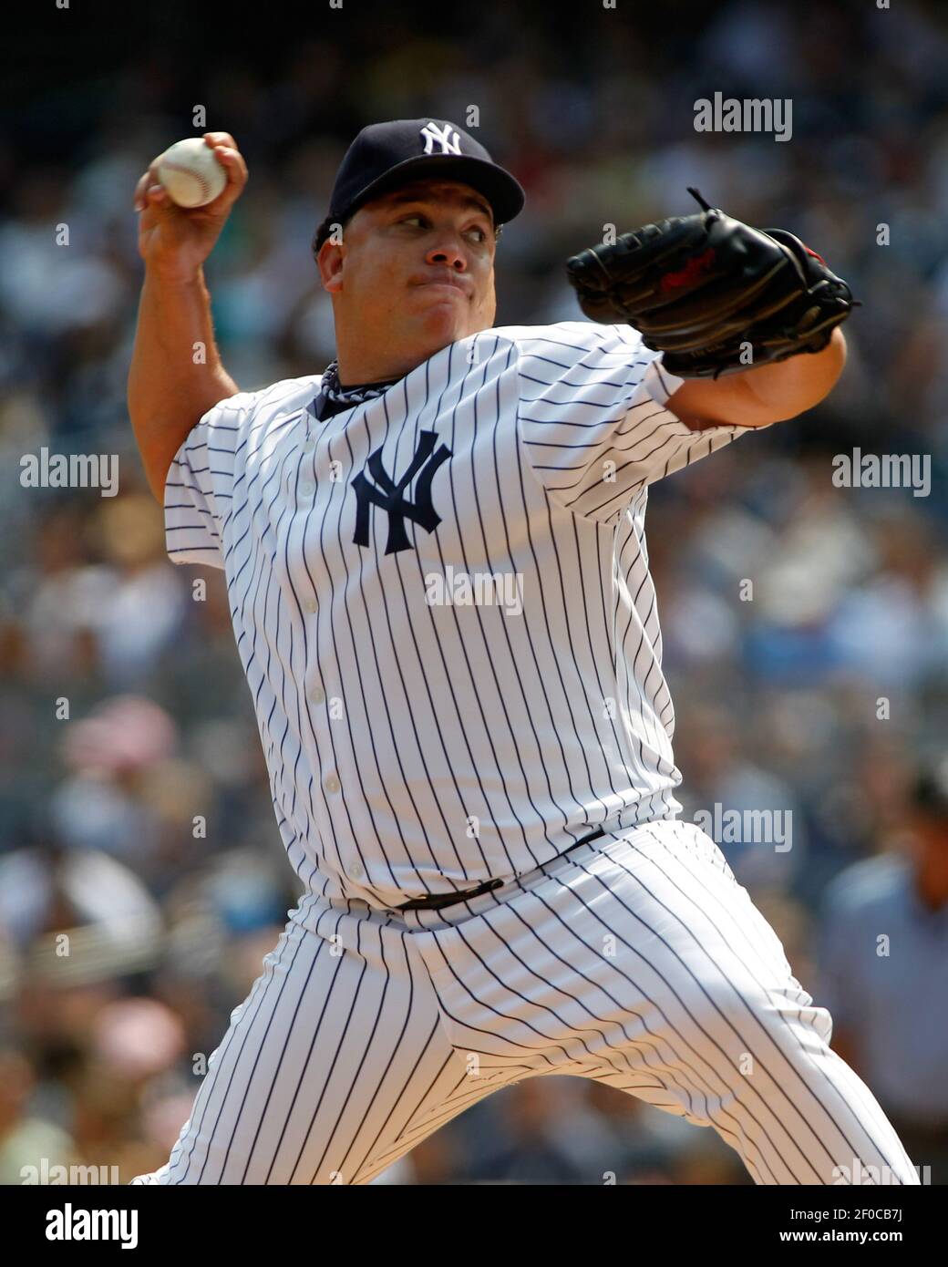 New York Yankees pitcher Bartolo Colon works agaisnt the Toronto Blue ...