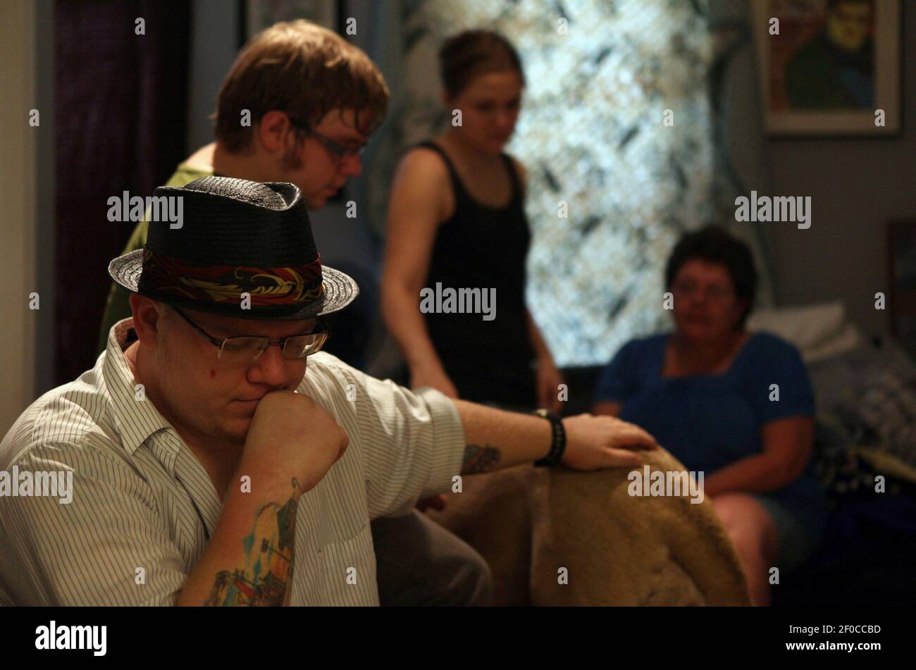 In this September 1, 2011 file photograph, Anthony Wagner, front, his ...