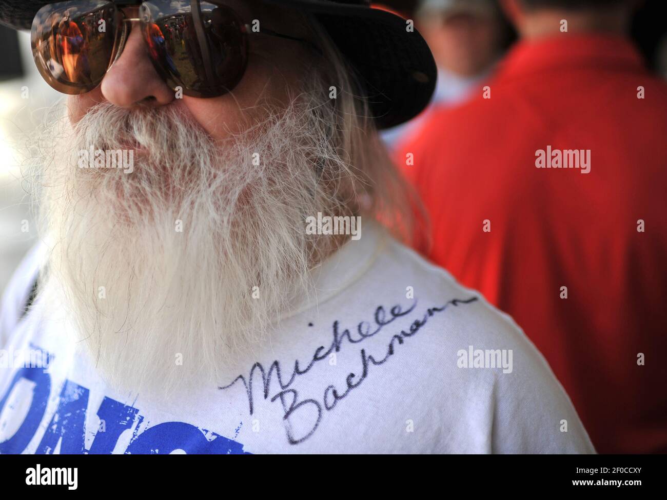 Ron Bales of LeMars, Iowa shows off his signed T-shirt with Michelle ...