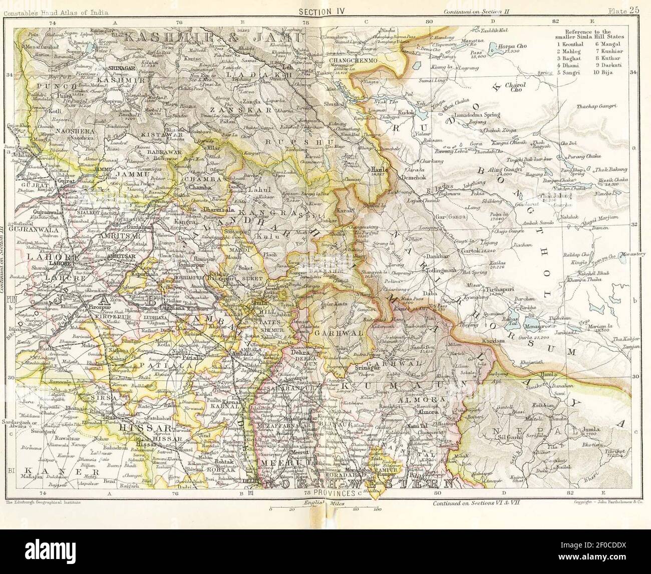Plate 25. Sect. IV- East Punjab and Kashmir from maps of constantine ...