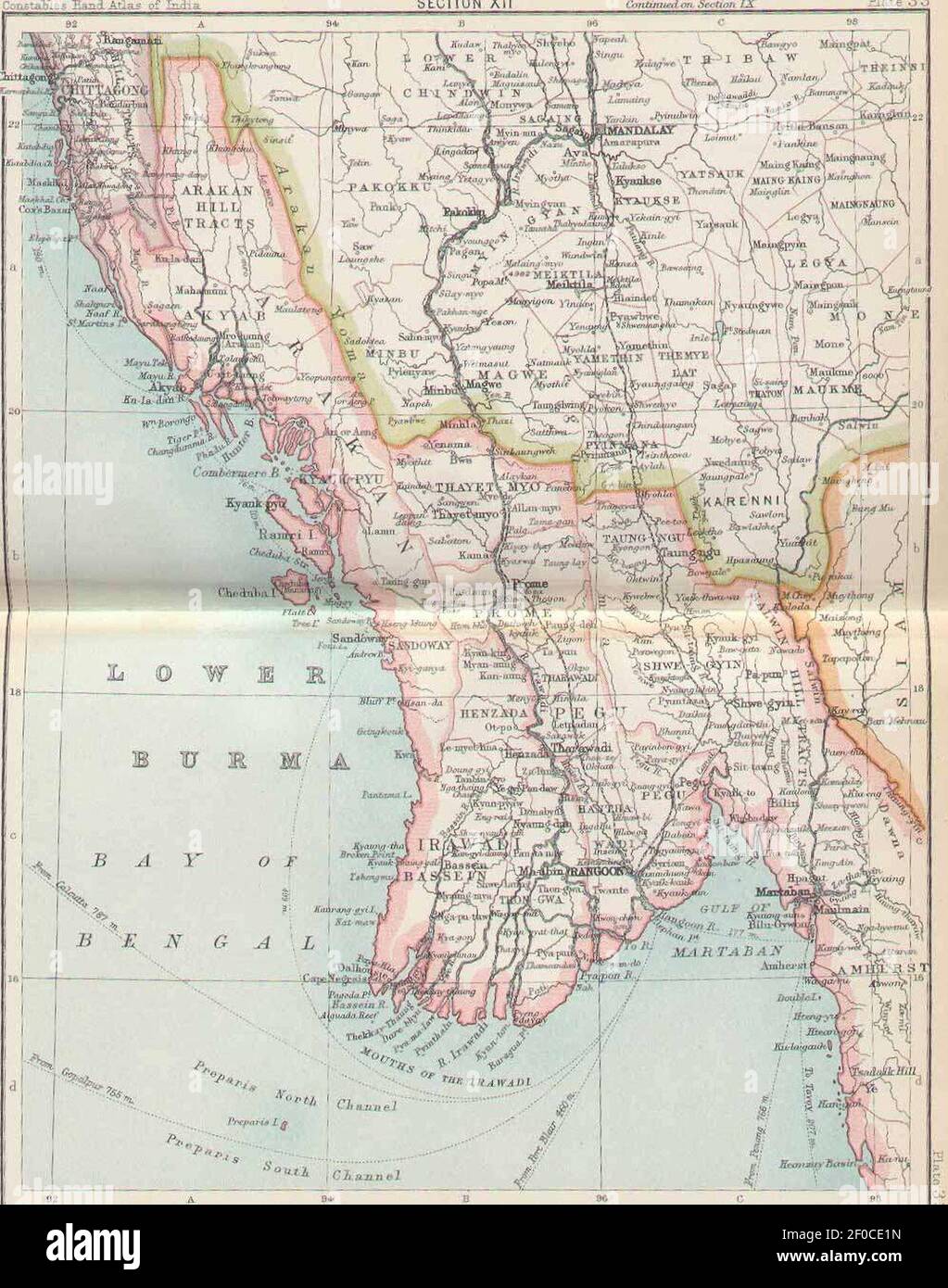 Plate 33. Sect. XII- Lower Burma maps of constsbles 1893 hand atlas ...