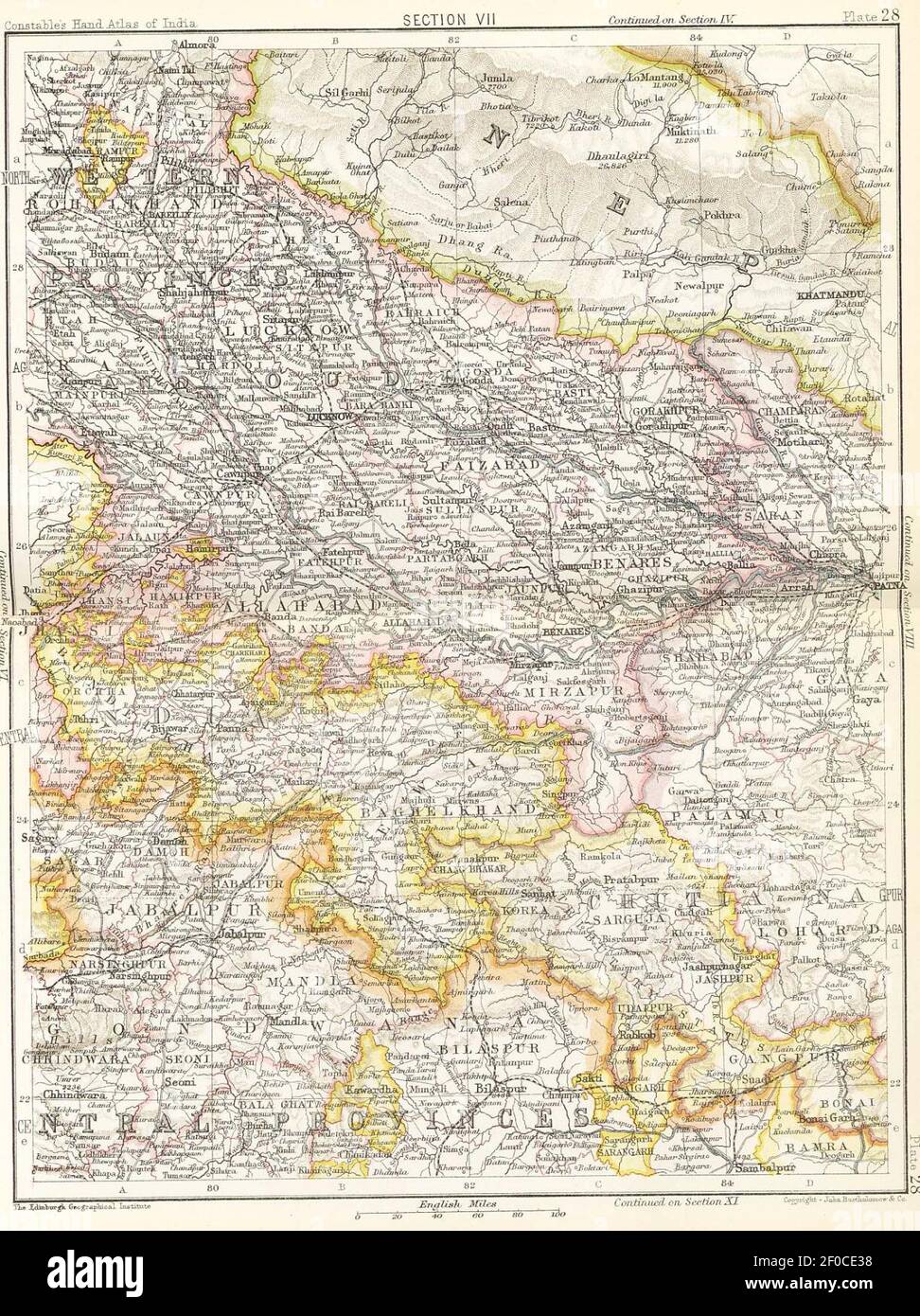 Plate 28. Sect. VII- NW Provinces, west Nepal, Oudh from maps of ...