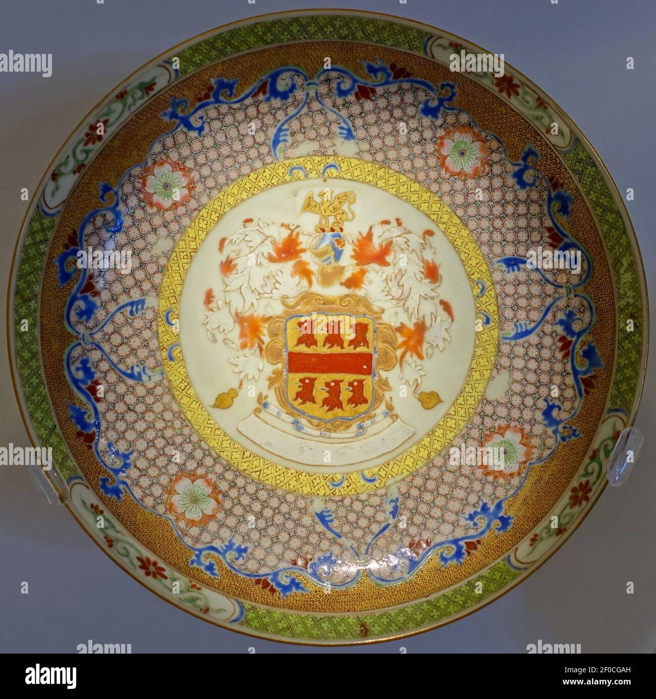 Plate with the arms of Goodwin of Devon and Suffolk, China, Qing ...