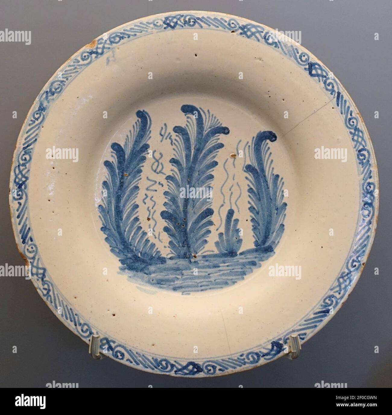 Plate with vegetable motifs, Teruel, Spain, 17th century AD, ceramic ...
