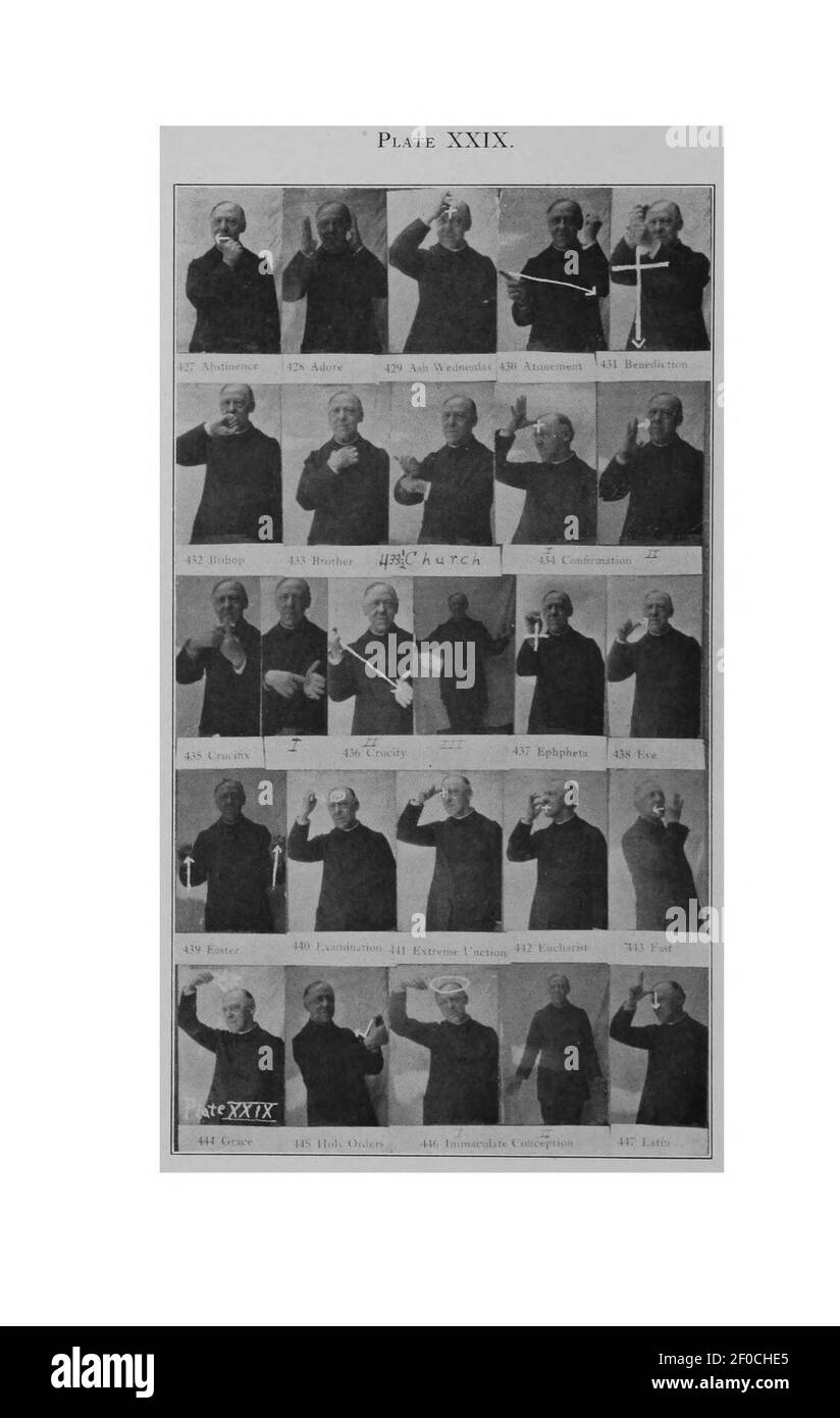 Plate XXIX page (The Sign Language 2nd ed. 1918 Stock Photo - Alamy