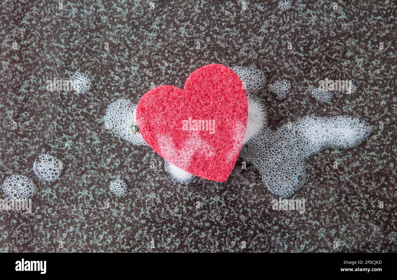 Heart shaped sponge Stock Photo - Alamy