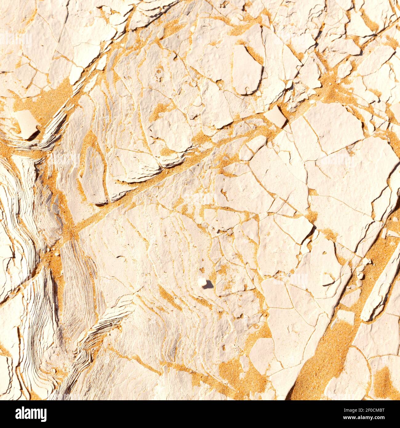 In oman rub al khali old desert and the abstract cracked sand texture ...