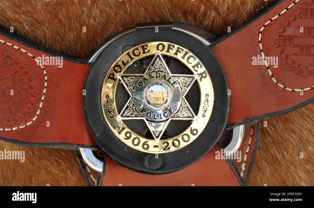 "Lobo" wears this Oakdale police badge while on patrol in Oakdale ...