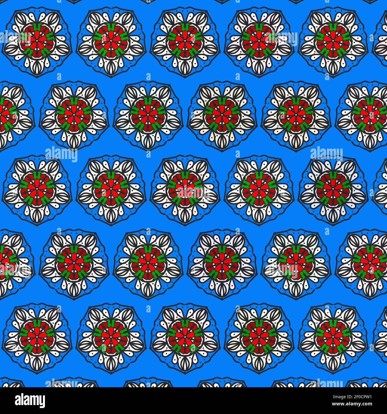 simple design illustration mandala art in blue background Stock Photo ...