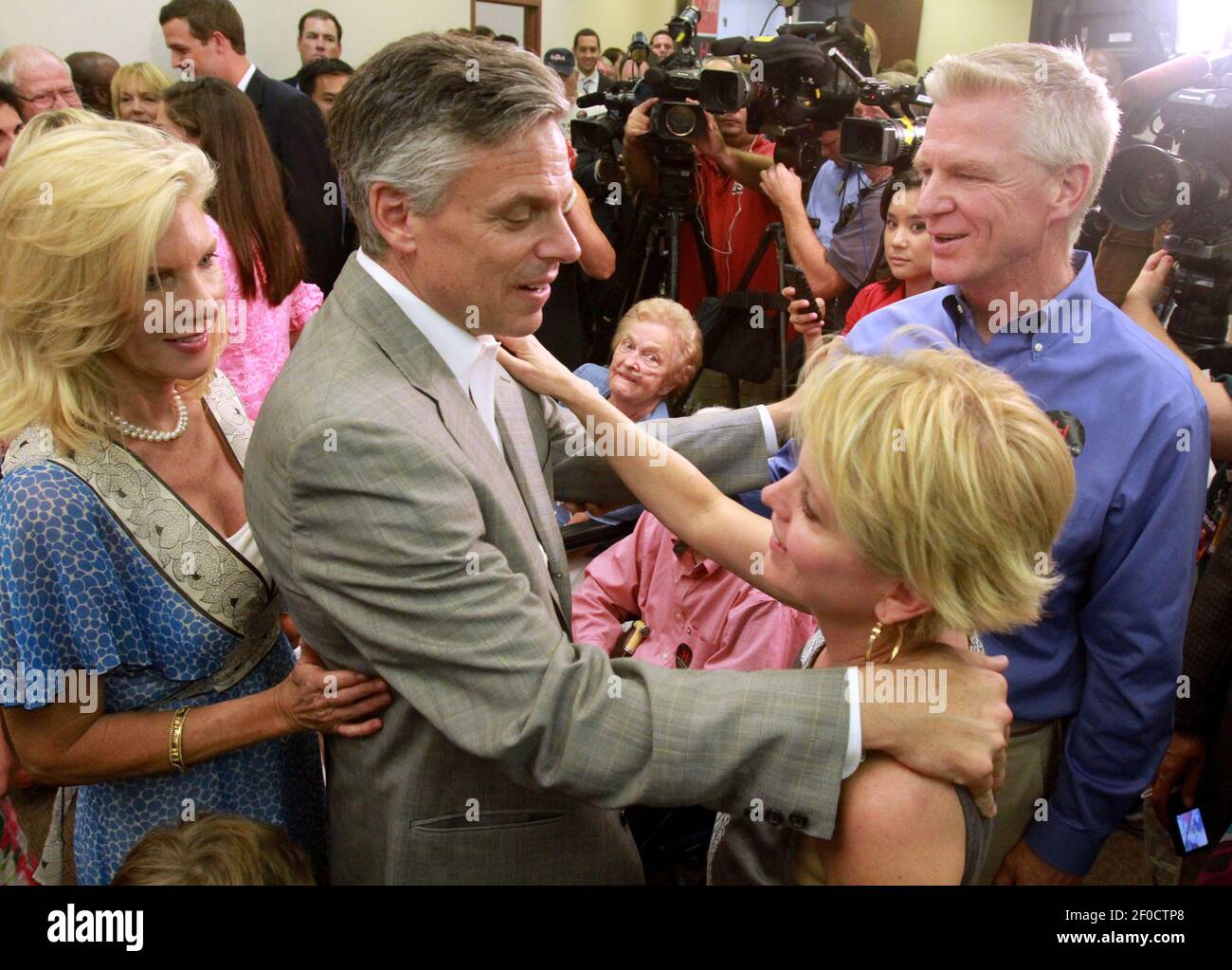 Former Utah Republican Gov. Jon Huntsman greets supporters during the ...