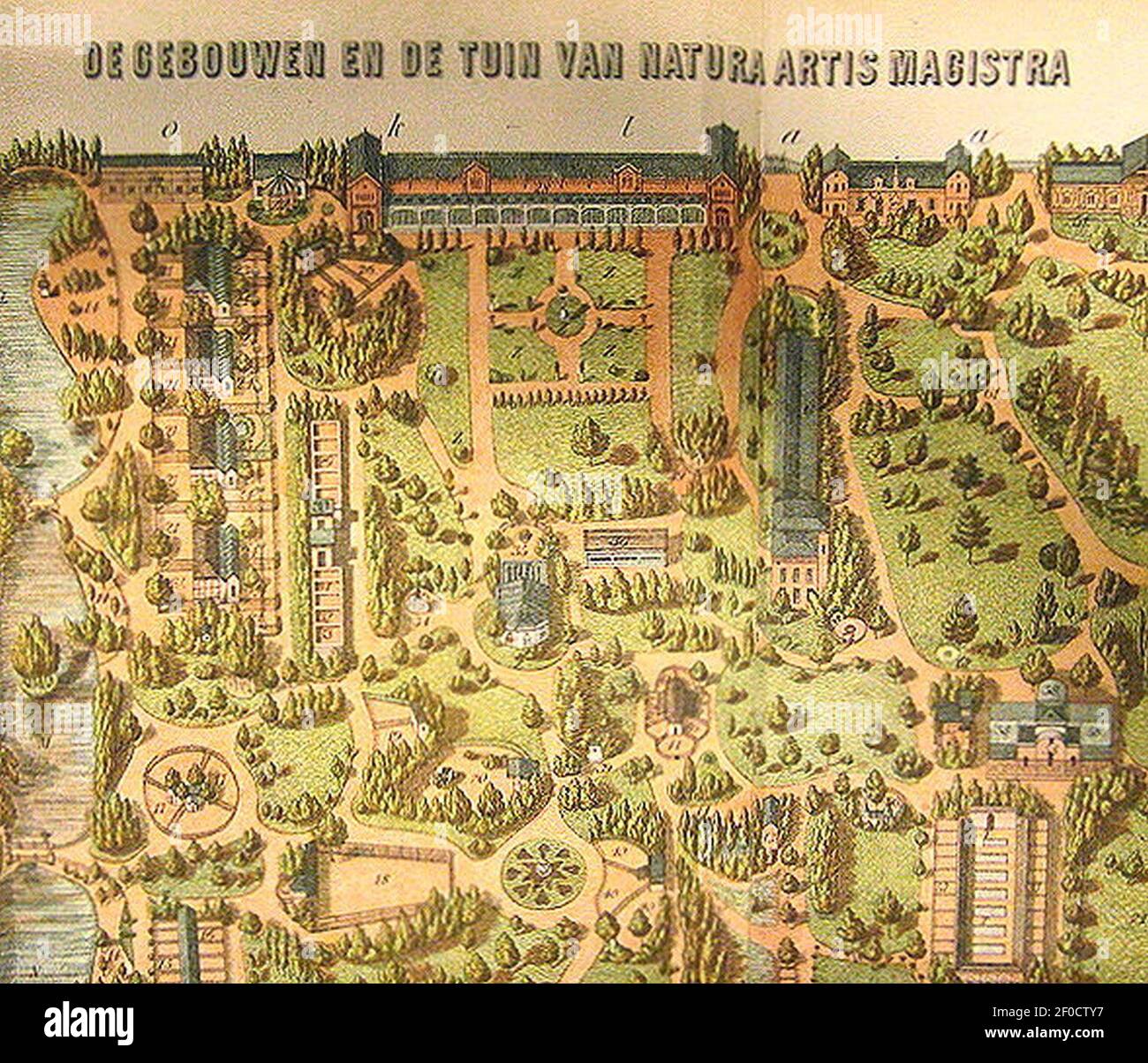 Plattegrond van Artis (1872) van P.H. Witkamp 02 Stock Photo - Alamy