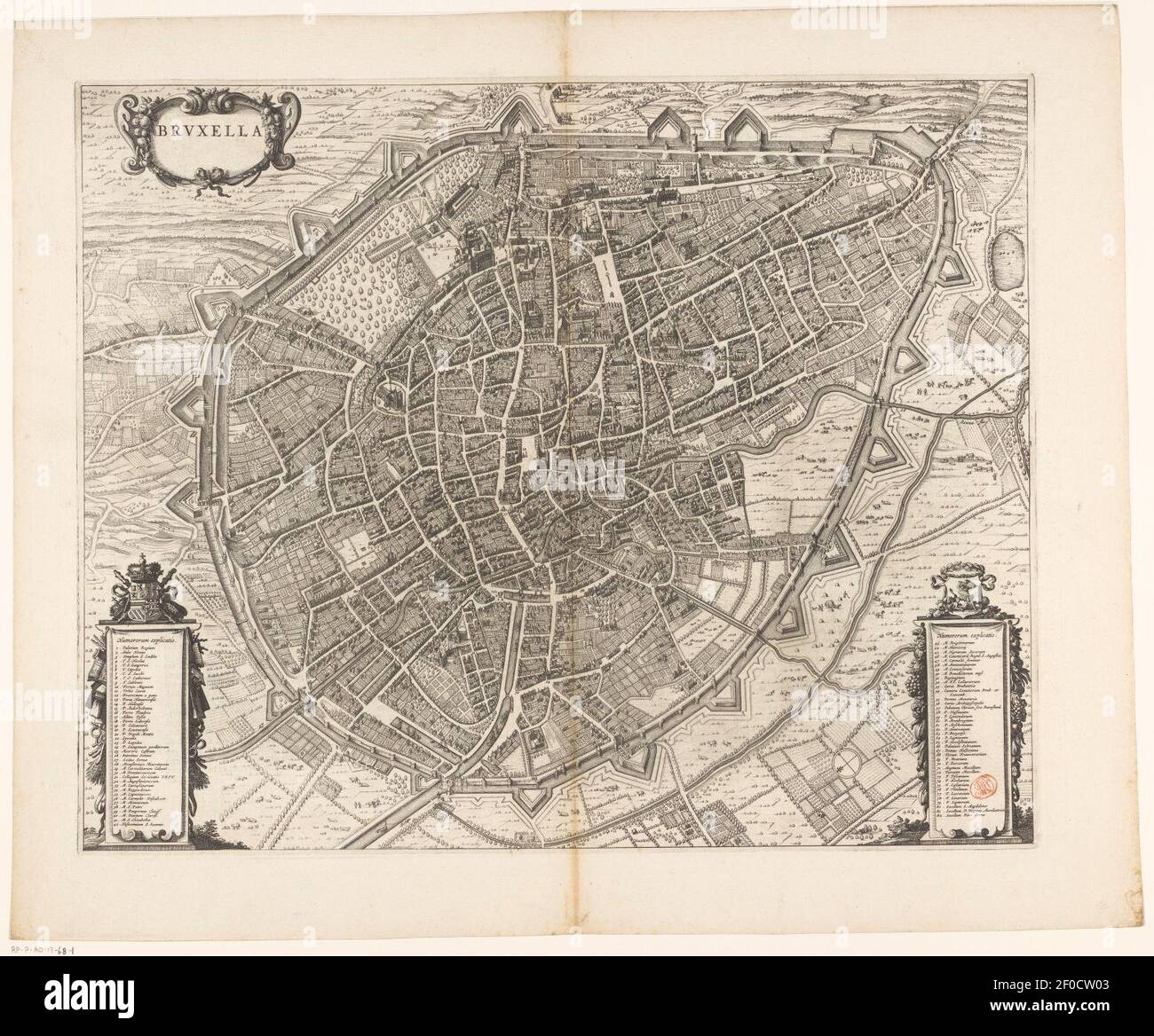 Plattegrond van Brussel Bruxella (titel op object), RP-P-AO-17-68-1 ...