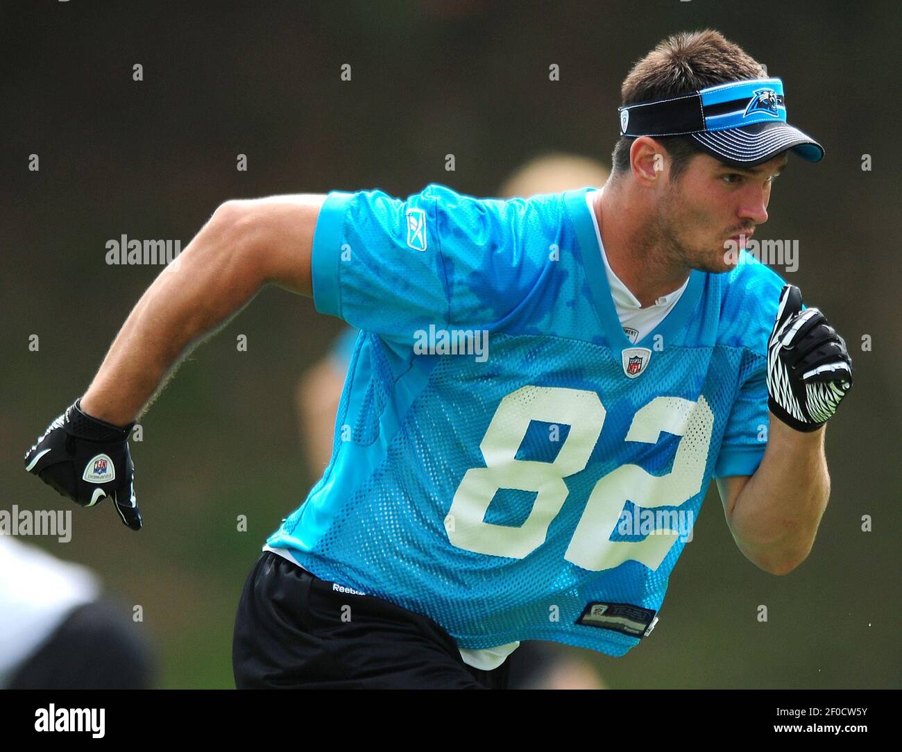 Carolina Panthers tight end Gary Barnidge runs upfield during a play ...