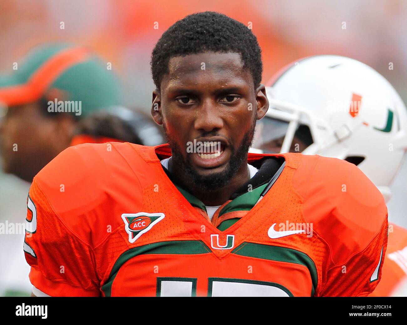 University of Miami quarterback Jacory Harris after throwing a first ...