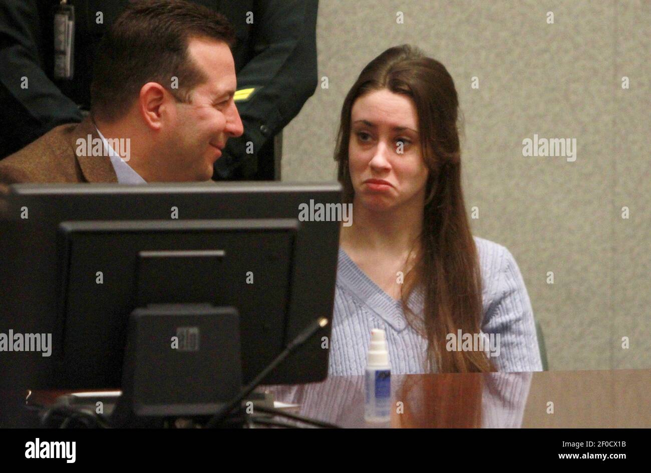 Casey Anthony sits with her attorney Jose Baez, left, during her ...