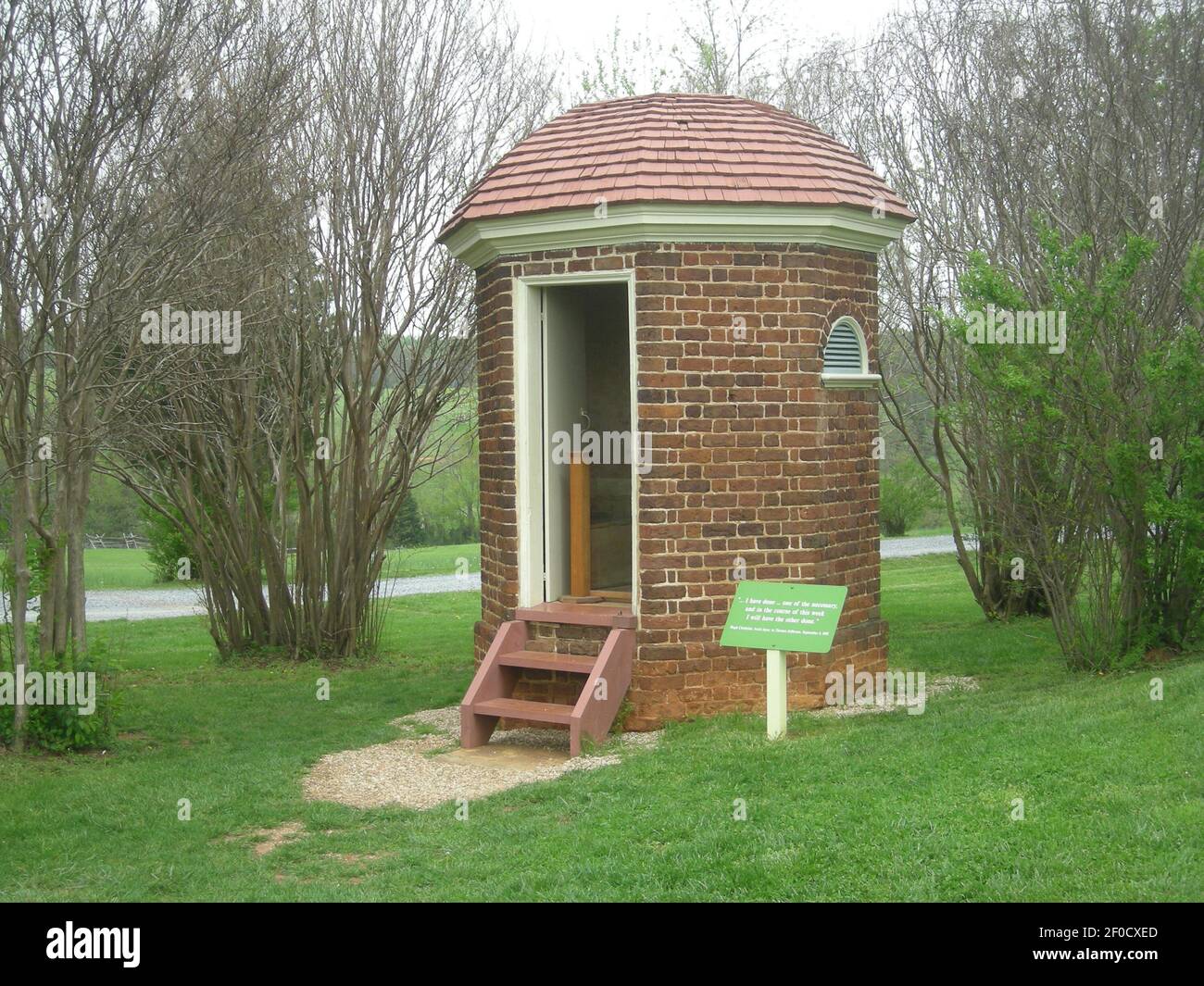 A red-brick privy at Thomas Jefferson's rebuilt Poplar Forest country ...