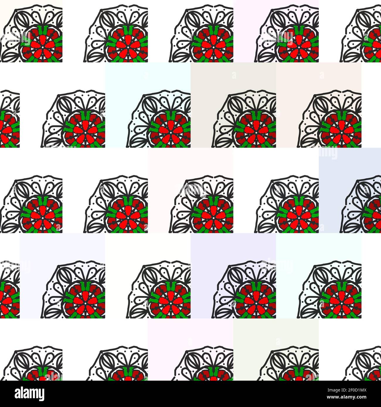 design illustration mandala block in white background Stock Photo - Alamy