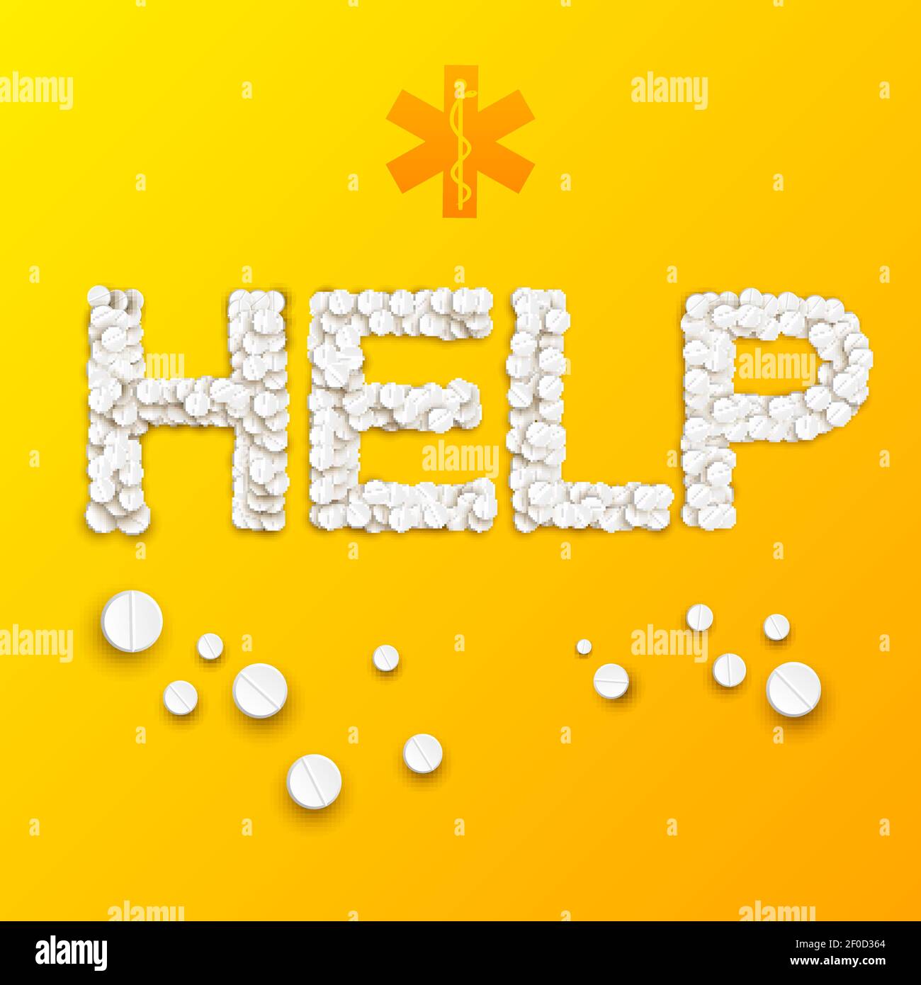 Abstract medicine template with inscription help from pills and drugs ...
