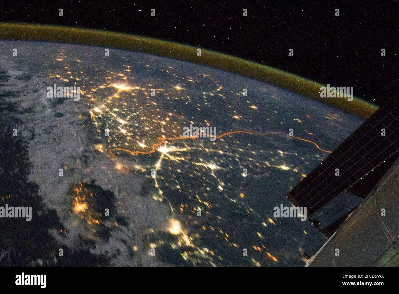 Clusters of yellow lights on the Indo-Gangetic Plain reveal numerous ...