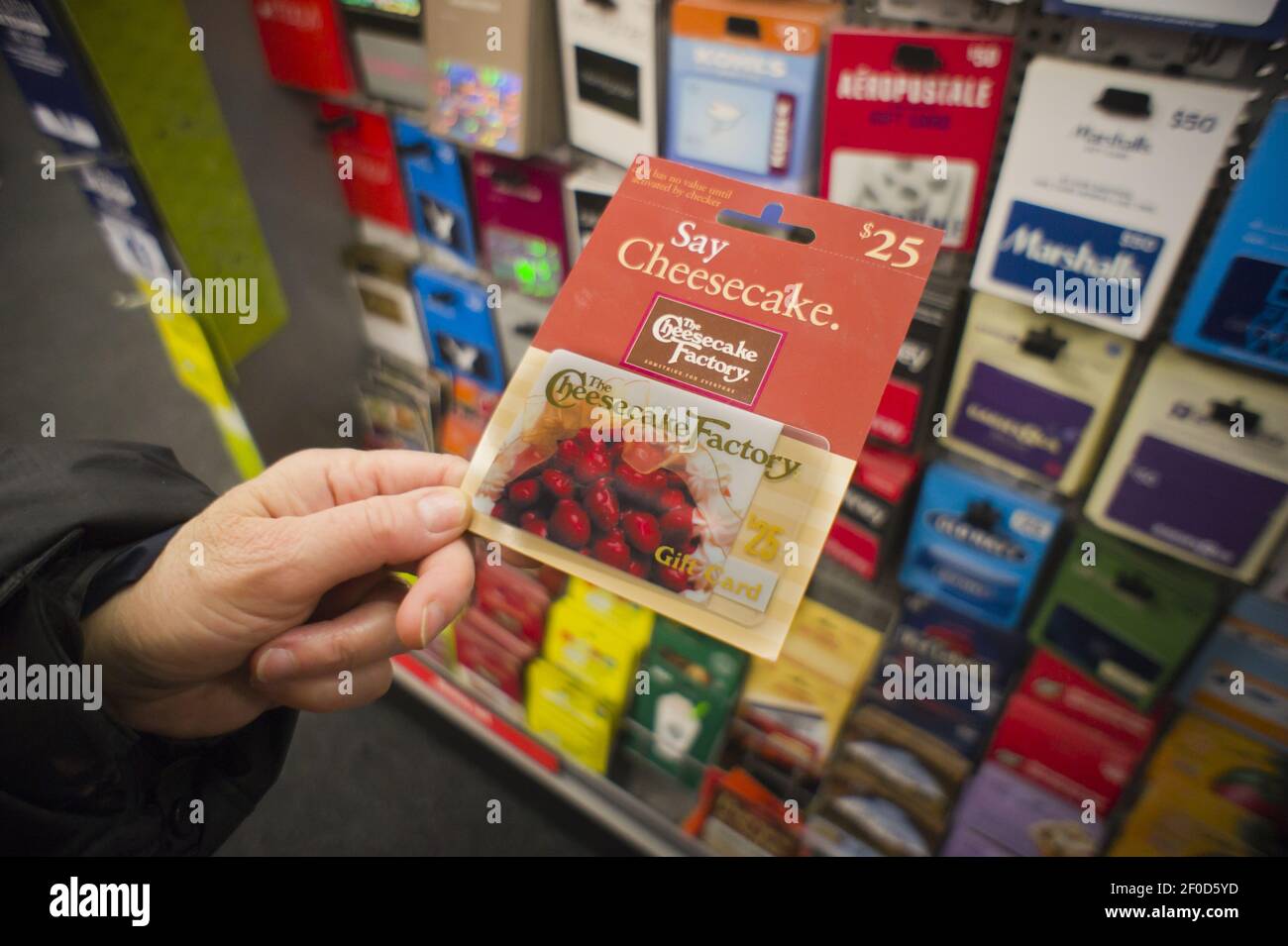 A Cheesecake Factory restaurant gift card in a store in New York on ...