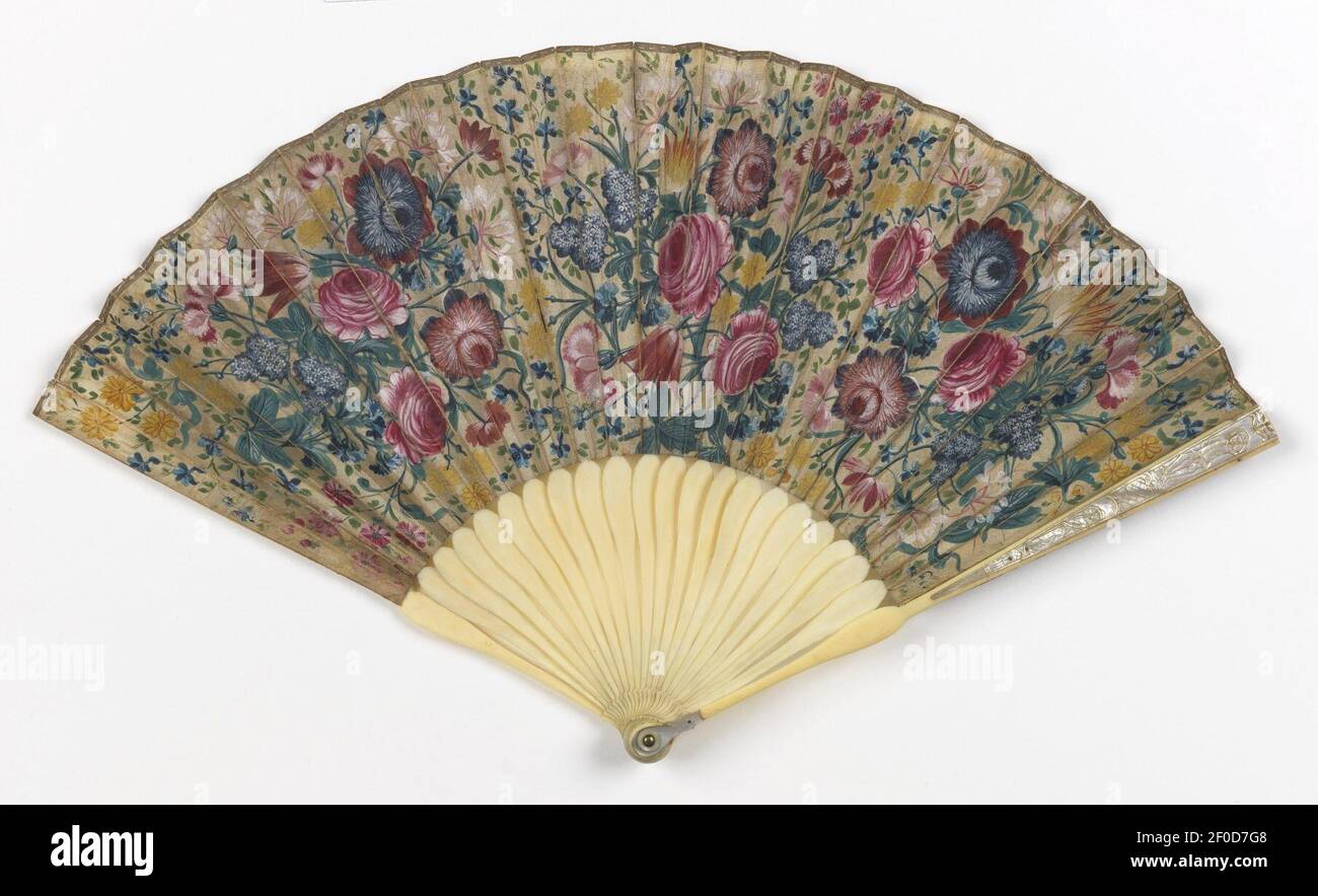 Pleated Fan (England), ca. 1730 Stock Photo - Alamy