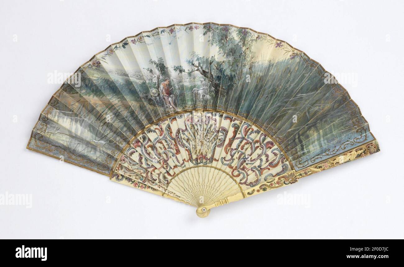 Pleated Fan (Italy), late 18th–late 19th century Stock Photo - Alamy