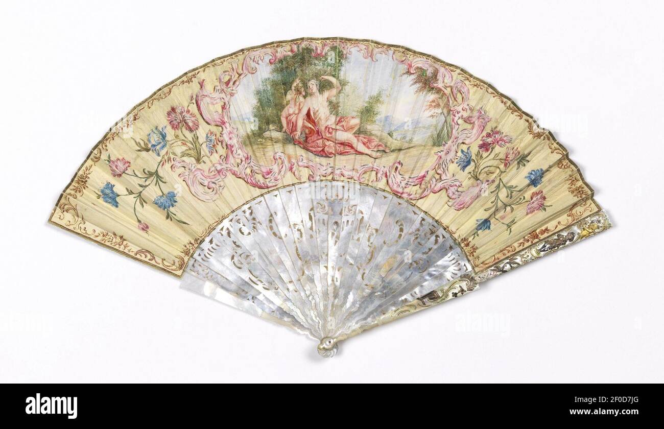 Pleated Fan (Italy), late 18th–early 19th century Stock Photo - Alamy