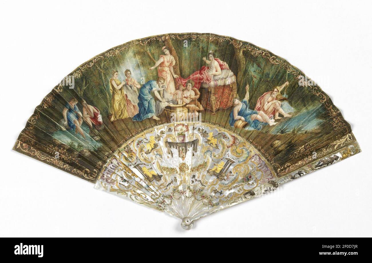 Pleated Fan (Italy), late 18th–early 19th century Stock Photo - Alamy