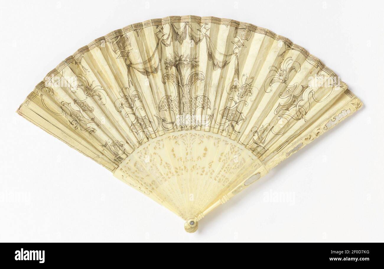 Pleated Fan (Italy), late 17th–mid- 18th century Stock Photo - Alamy
