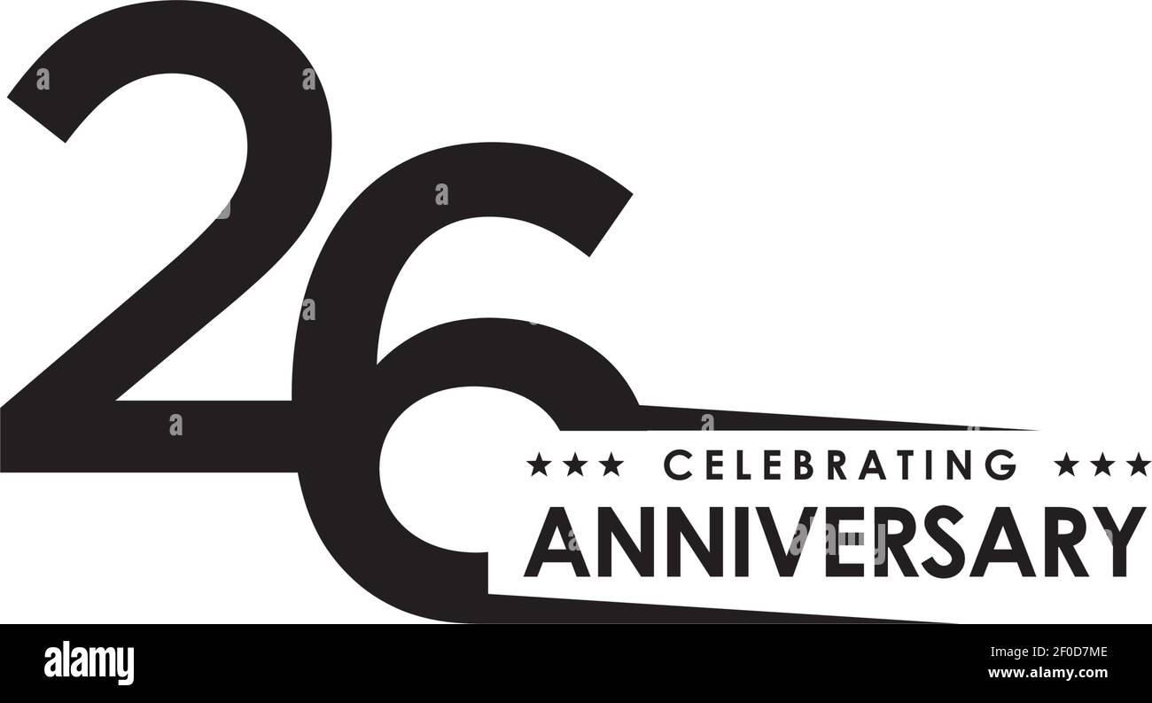 26th year celebrating anniversary logo design template Stock Vector ...