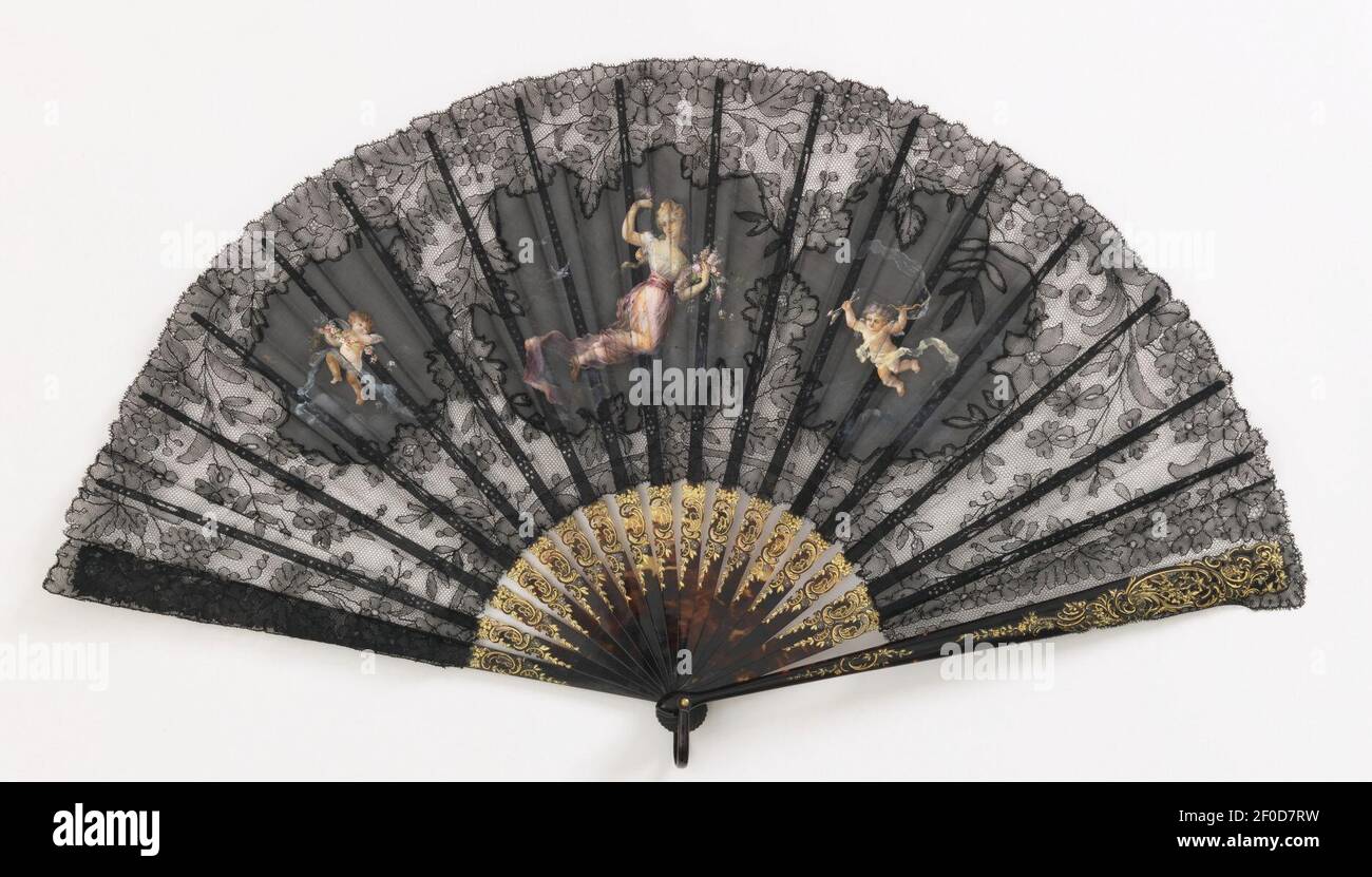 Pleated Fan And Case, ca. 1895 Stock Photo - Alamy
