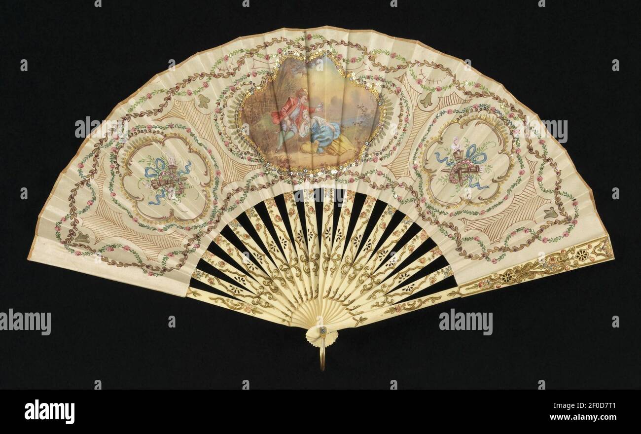 Pleated Fan And Case, late 19th century Stock Photo - Alamy