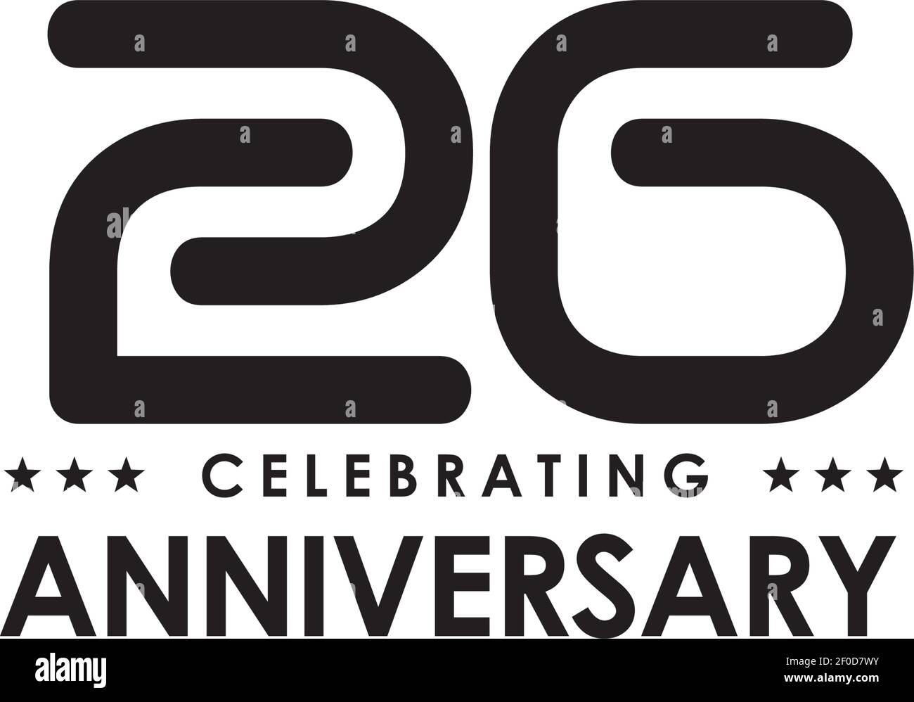 26th year celebrating anniversary logo design template Stock Vector ...