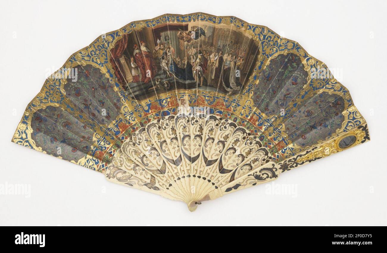 Pleated Fan, 19th century Stock Photo - Alamy