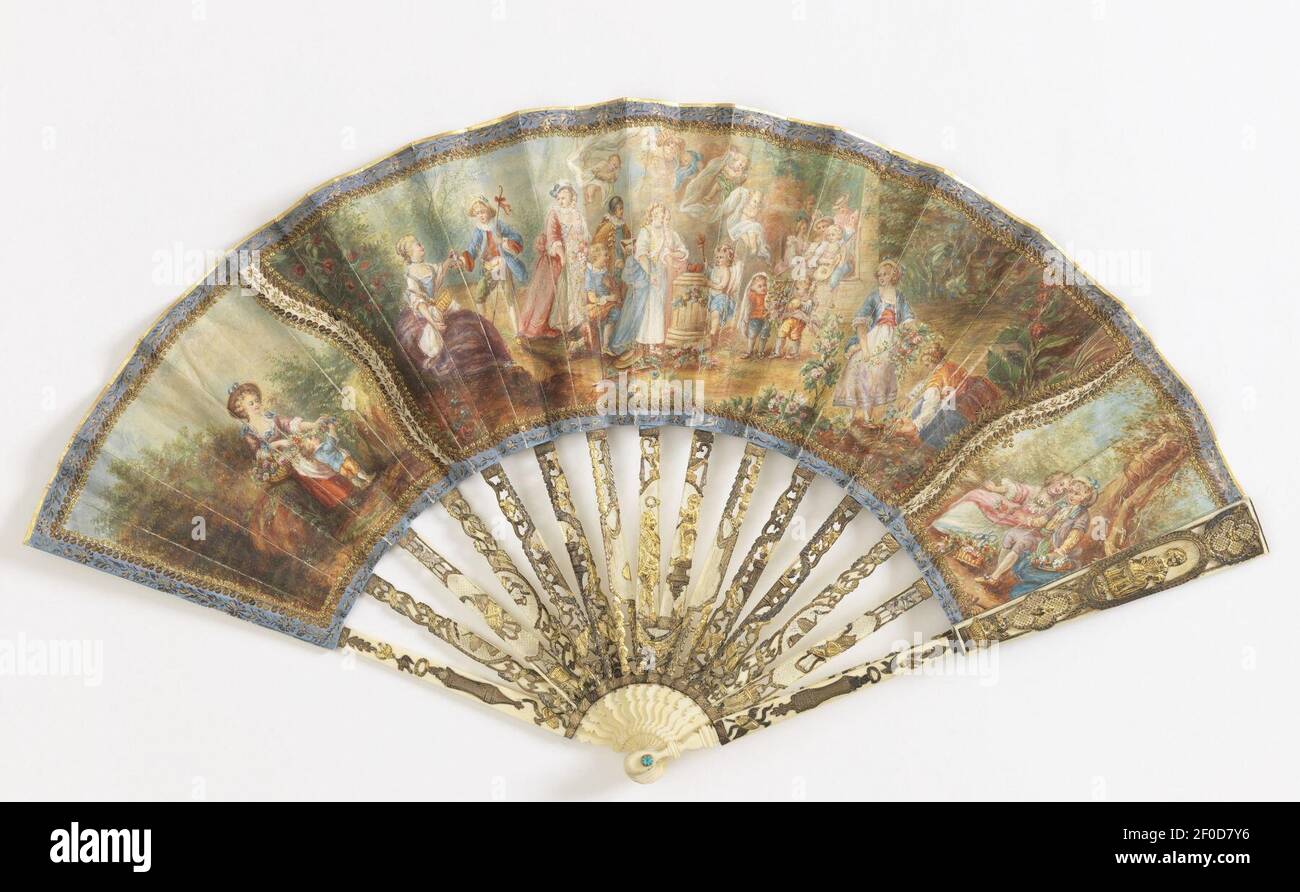 Pleated Fan, 1780–1900 Stock Photo - Alamy