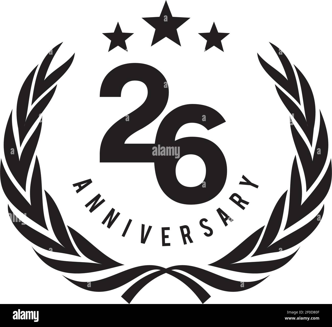 26th year celebrating anniversary logo design template Stock Vector ...