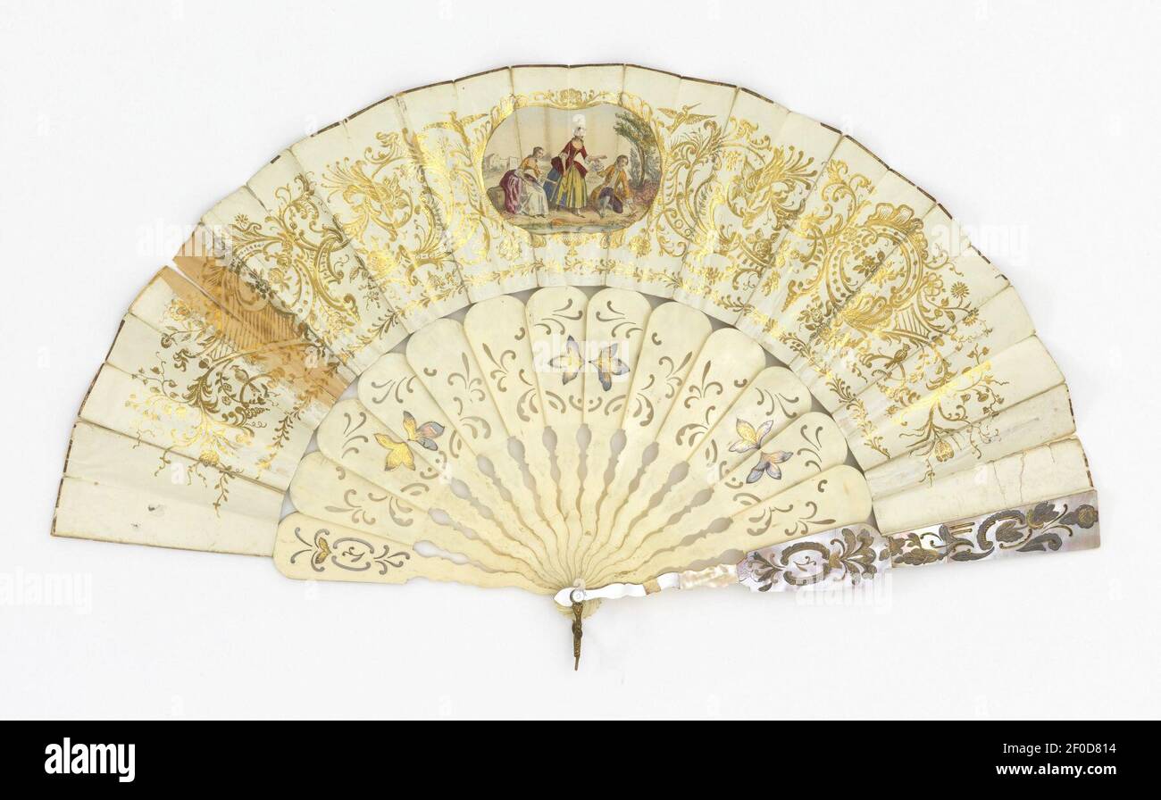Pleated Fan, ca. 1840 Stock Photo - Alamy