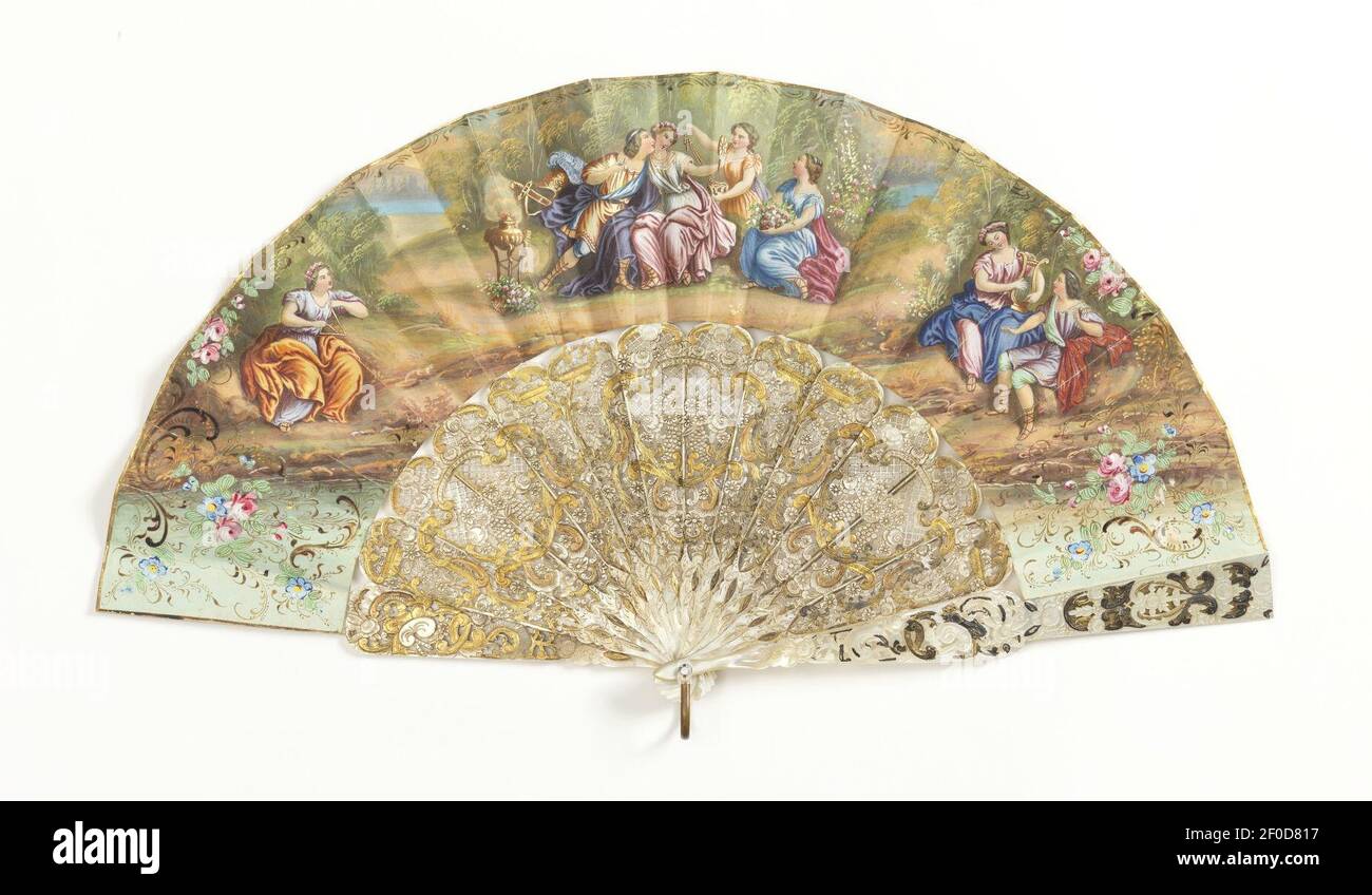 Pleated Fan, ca. 1860 Stock Photo - Alamy