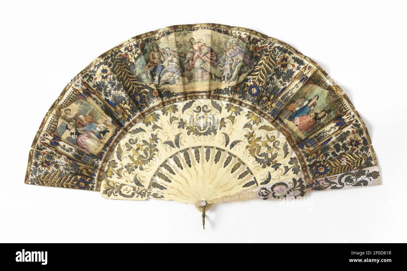 Pleated Fan, ca. 1840 Stock Photo - Alamy