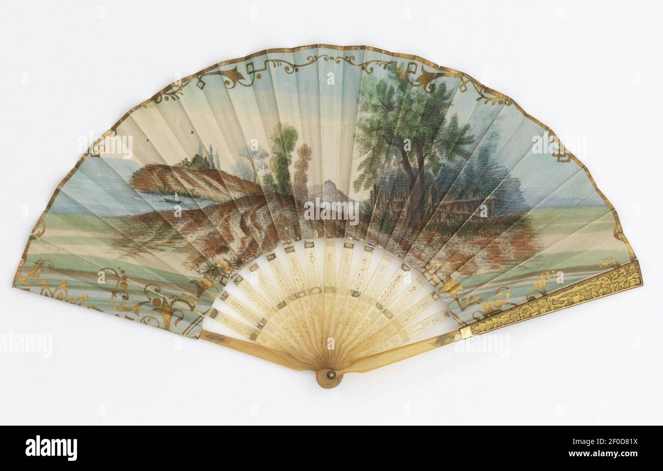 Pleated Fan, ca. 1840 Stock Photo - Alamy