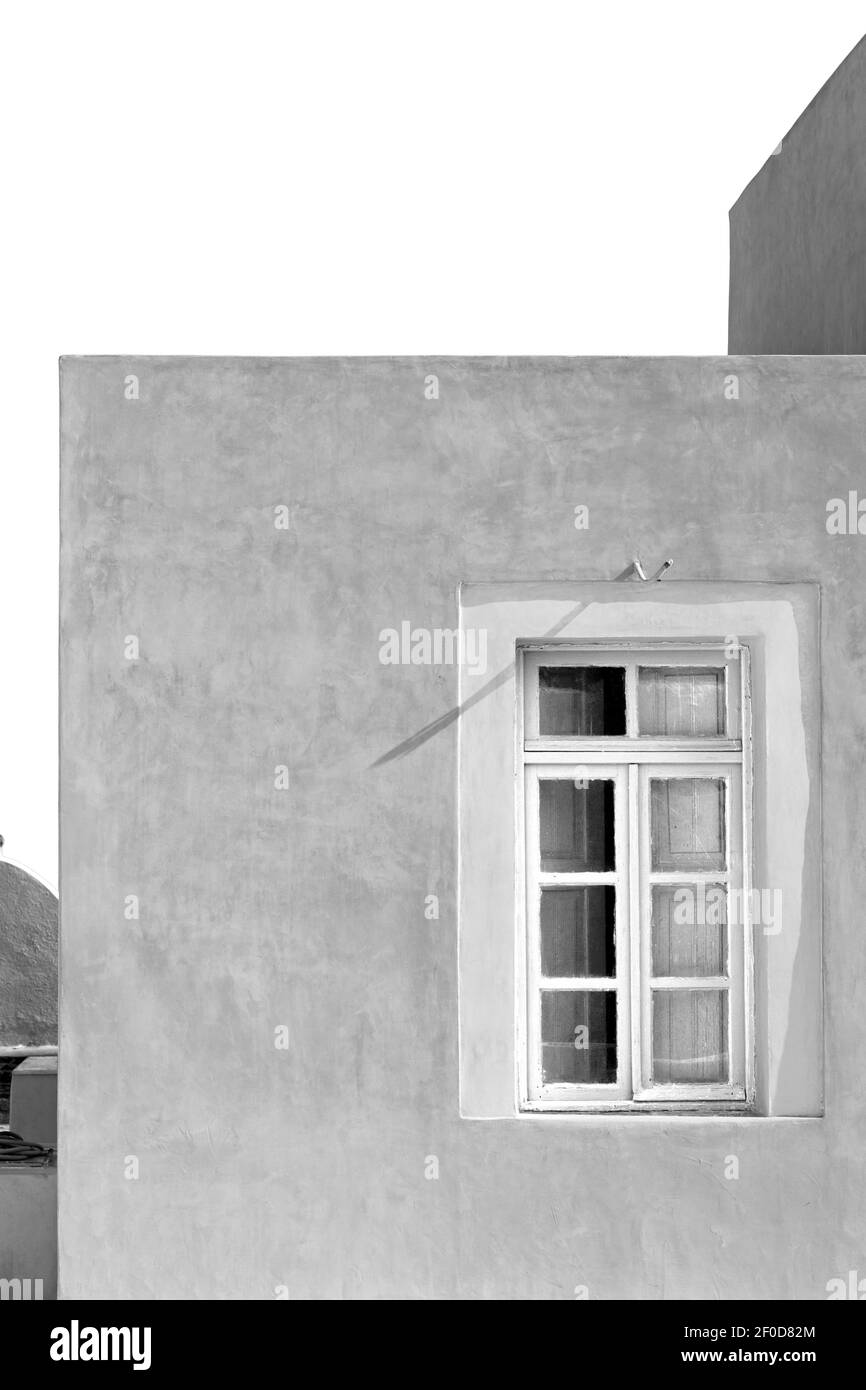 Old architecture in the greece island window and door white colors ...