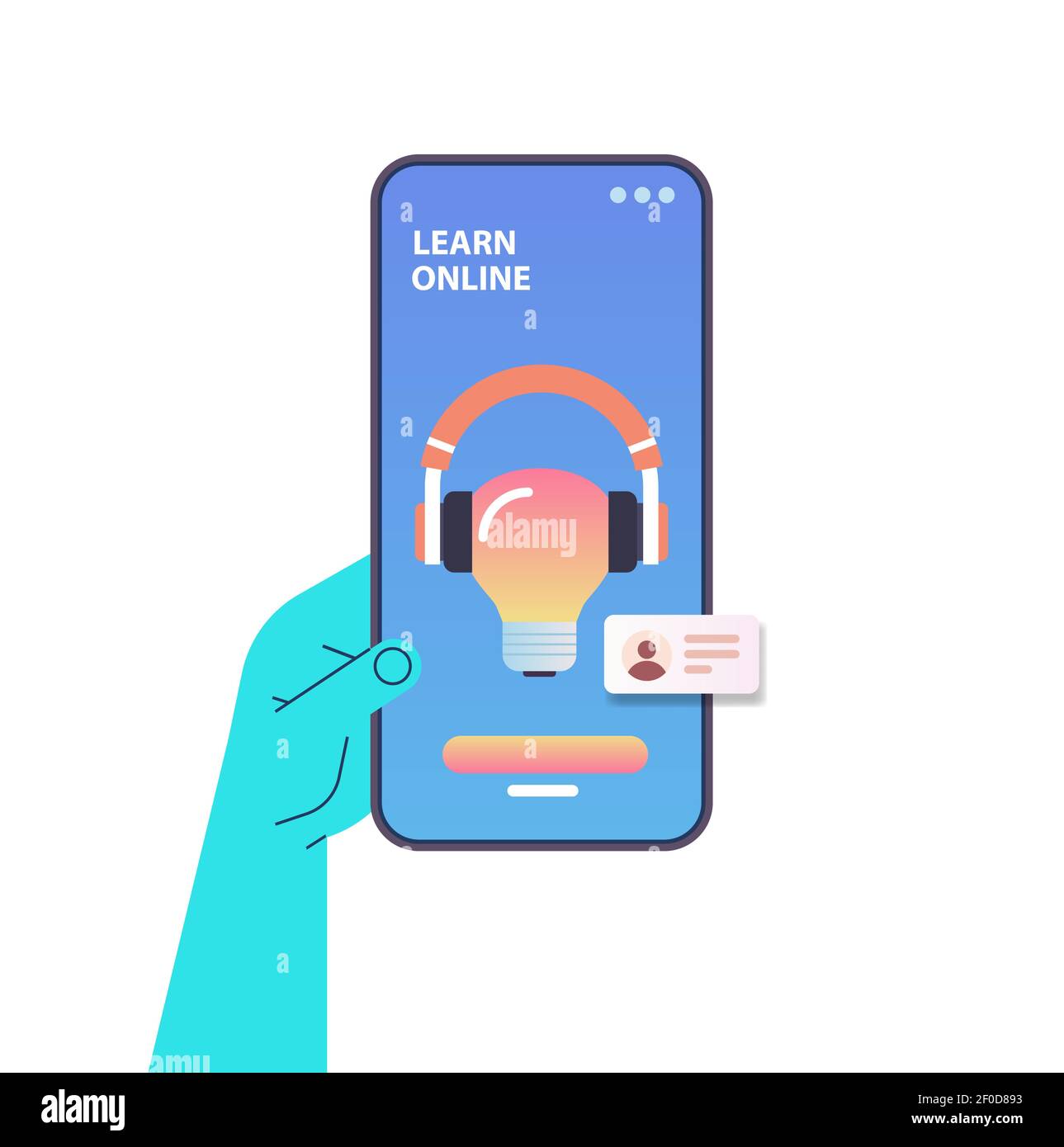 human hand using mobile educational app on smartphone screen online ...