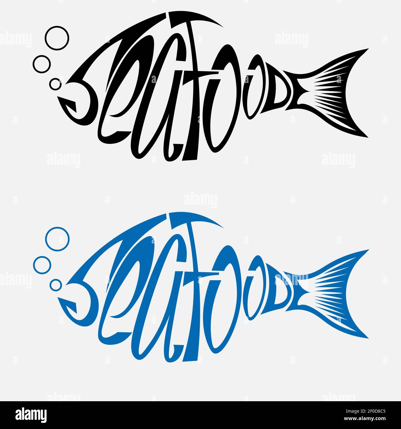 set of lettering fish logo from lettering fresh fish 1 Stock Vector ...