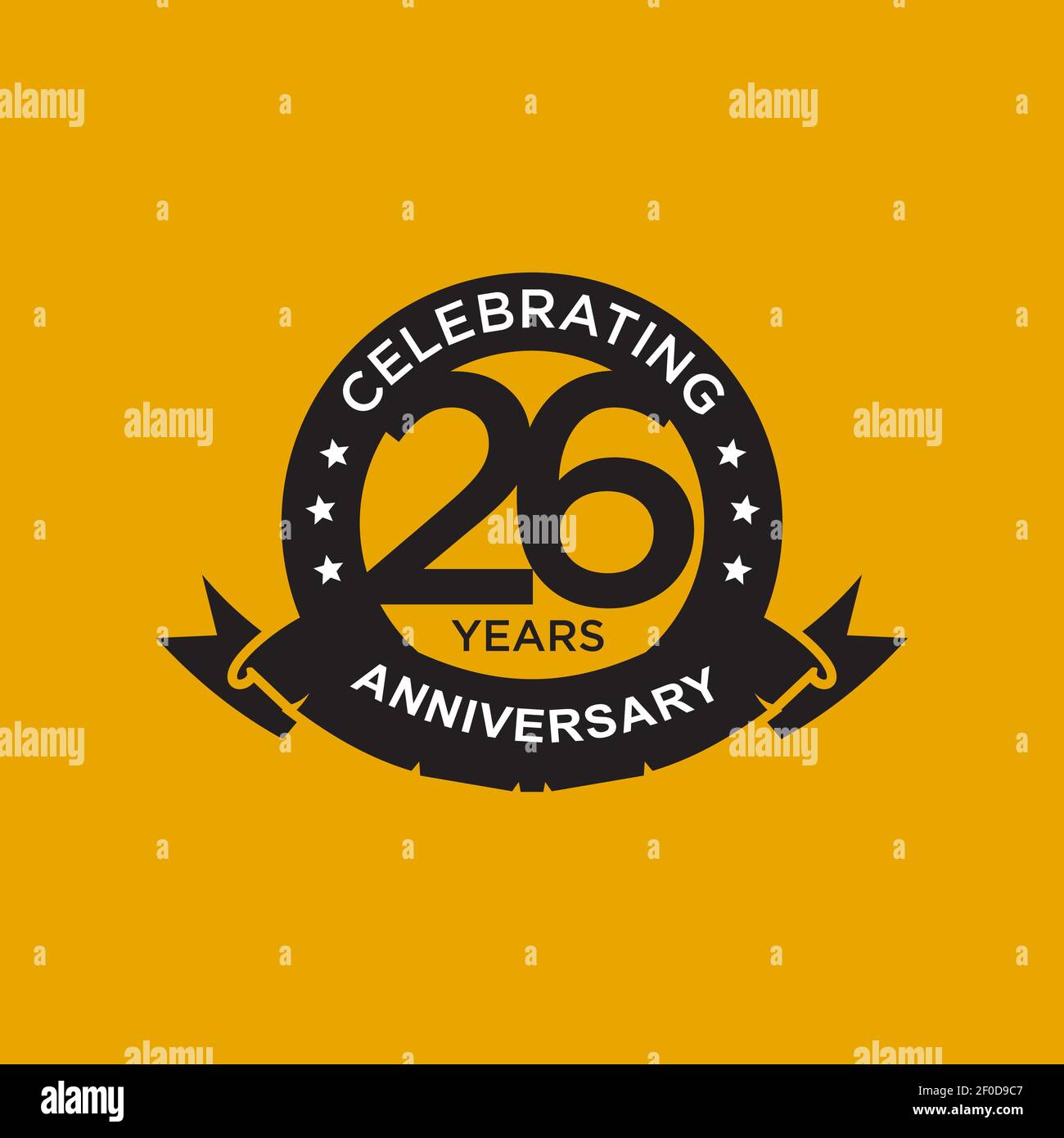 26th year celebrating anniversary logo design template Stock Vector ...